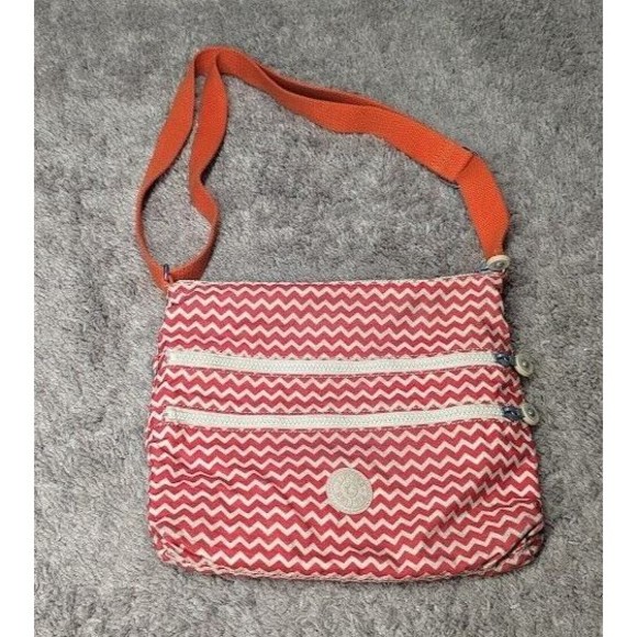 Kipling | Bags | Kipling Womens Alvar Orangebeige Chevron Adjustable ...